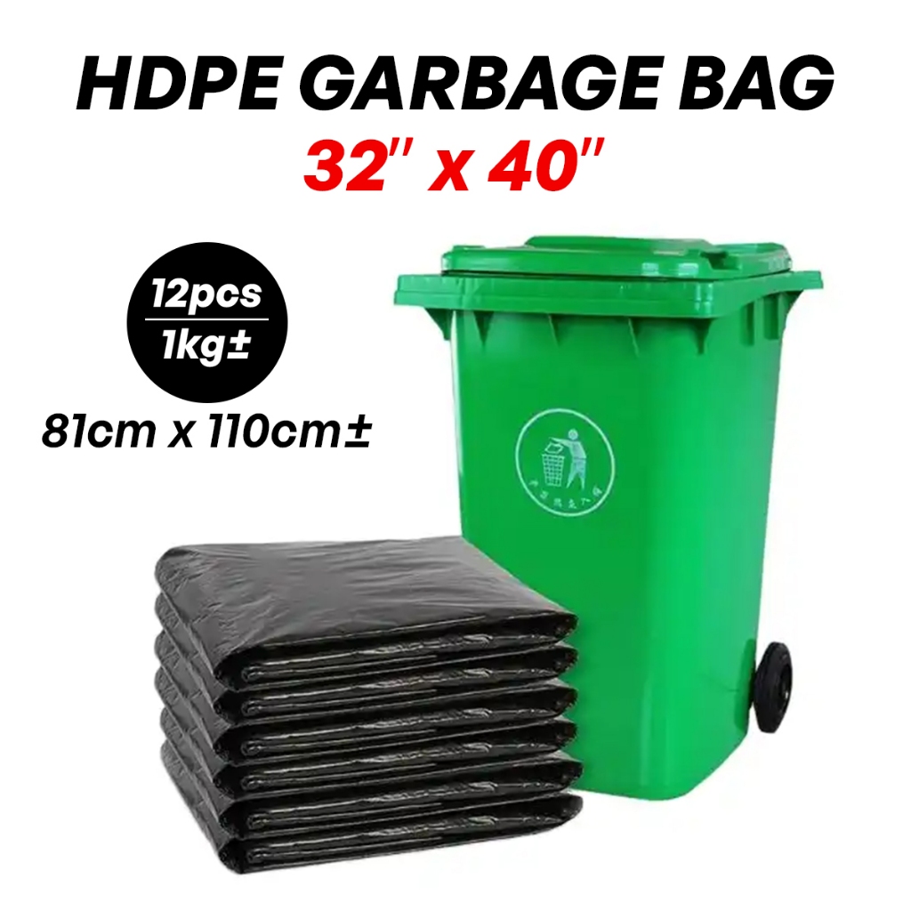 EAGLE HDPE Garbage Plastic Bag Plastik Sampah Besar 32" x 40" (12PCS ...