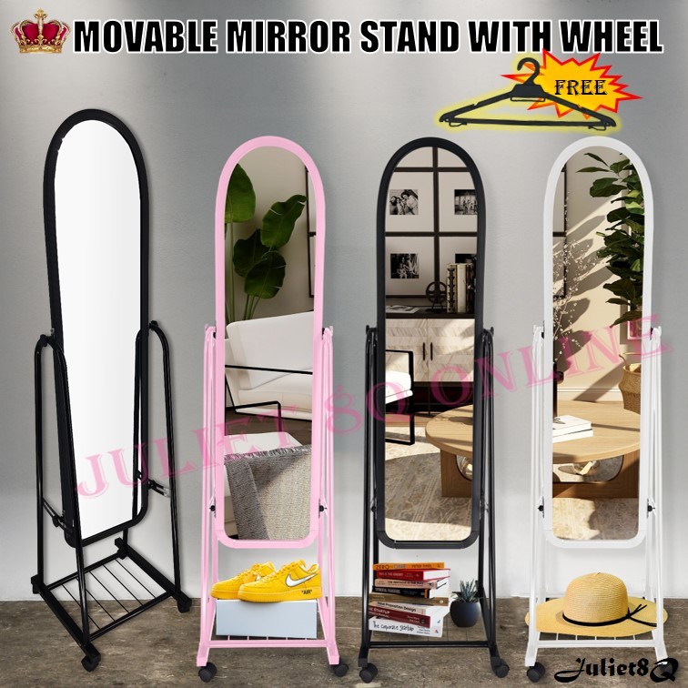 [Juliet8Q]MOVABLE STANDING MIRROR WITH WHEEL MIRROR STAND CERMIN ...