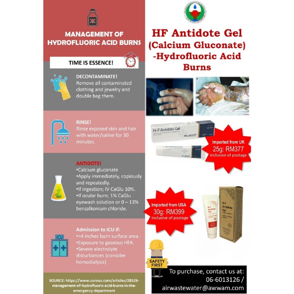 HF ANTIDOTE GEL (CALCIUM GLUCONATE) - HYDROFLUORIC ACID BURNS | Shopee ...
