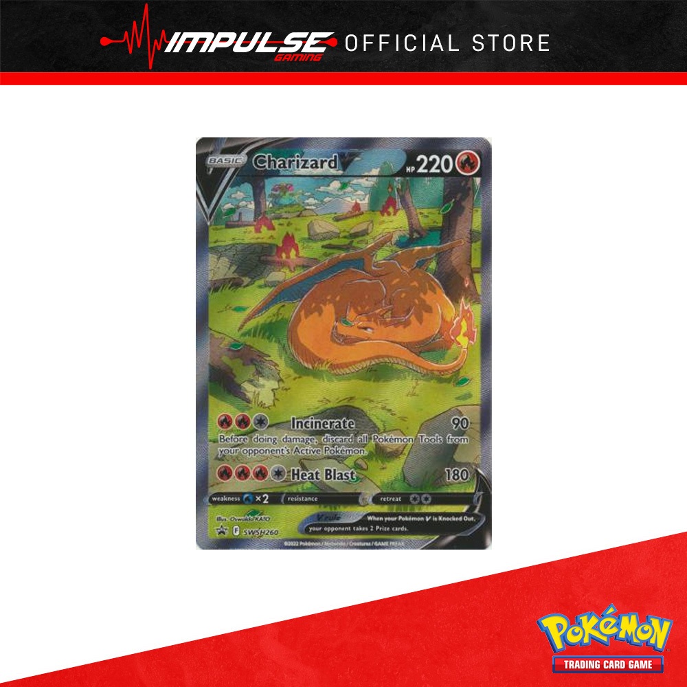 Pokemon Tcg Sword & Shield Charizard V - SWSH260 Promo Card | Shopee ...