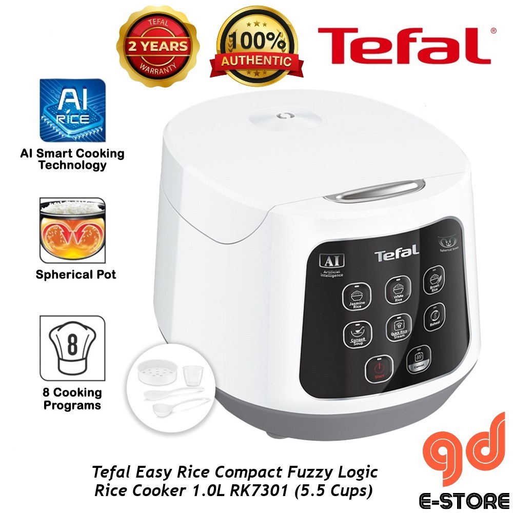 Tefal Easy Rice Compact Fuzzy Logic Rice Cooker 1.0L RK7301 / RK730165 (5.5 Cups) | Shopee Malaysia