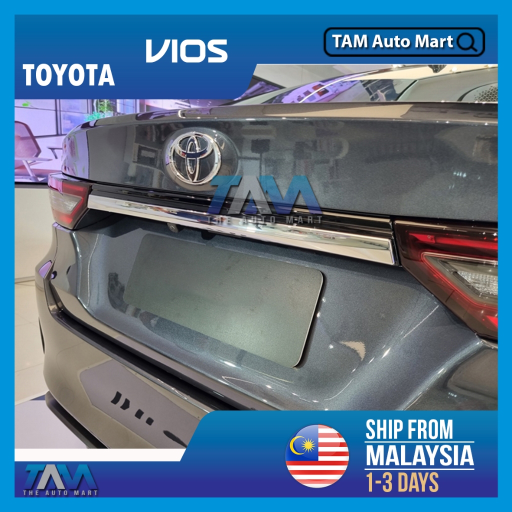 Toyota Vios (4th Gen) Rear Chrome Bar Rear Trunk Molding Trim Protector ...