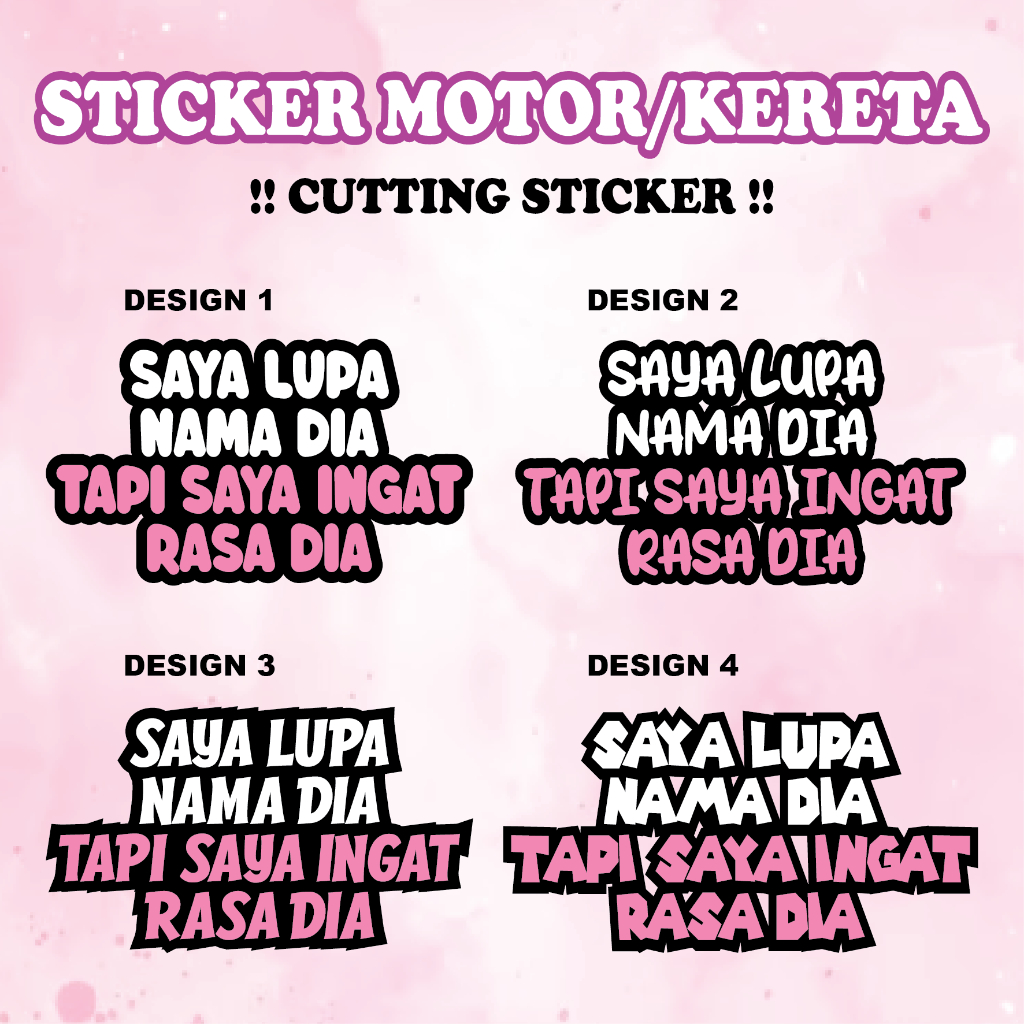 STICKER 💥SAYA LUPA NAMA DIA TAPI INGAT RASA DIA💥CUTTING STICKER 🔥4 ...