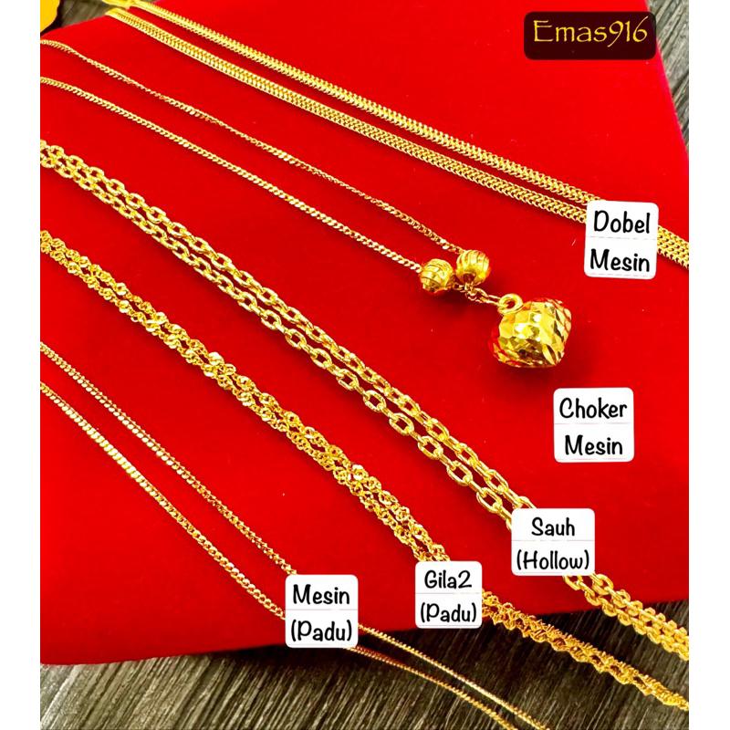 Rantai leher mesin padu emas 916 tulen bajet | Shopee Malaysia