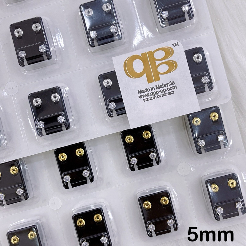 Gold Plated/Stainless Steel #3mm/5mm (QPP Ear Piercing Earrings) Subang ...