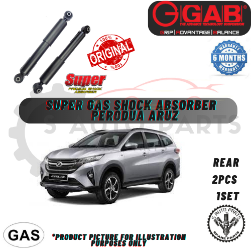 PERODUA ARUZ (REAR 2PCS) 100% ORIGINAL (GAB) SUPER GAS SHOCK ABSORBER ...