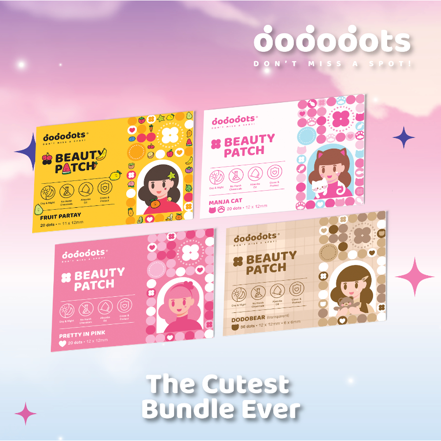 Dododots Beauty Patch |Manja Cat+Pretty in Pink+Fruit Partay+Dodobear ...