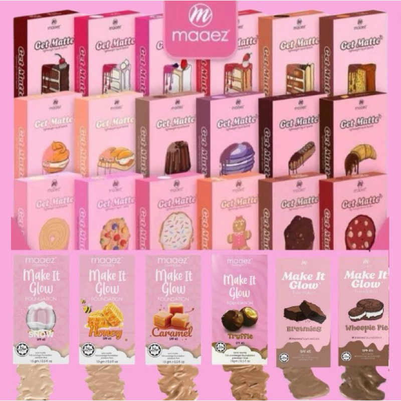 MAAEZ FOUNDATION 15GM SNOW/HONEY/CAREMAL/TRUFFLE/BROWNIES/WOOPIE PIE💄 ...