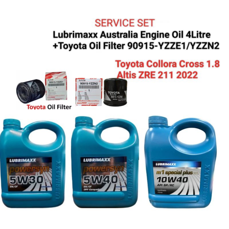 Toyota Collora Cross1.8 Altis ZRE211 2022 Service Set (Lubrimaxx ...
