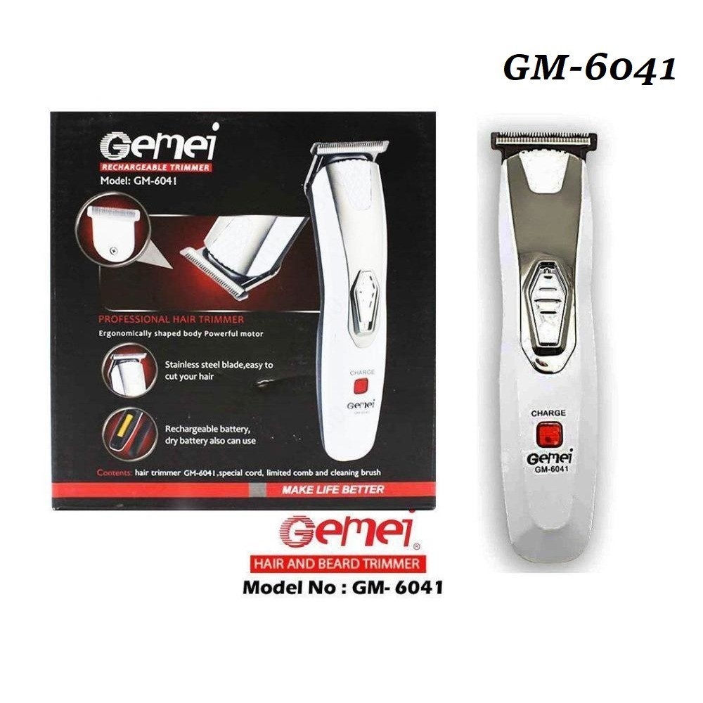 Gemei / Geemy GM 6041 RECHARGEABLE HAIR AND BEARD TRIMMER | Shopee Malaysia