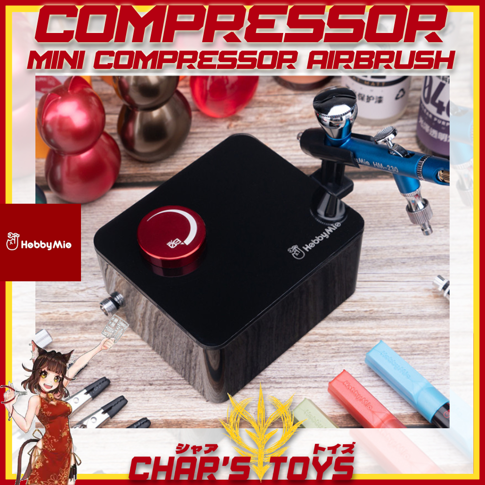 HOBBYMIO Airbrush Mini Compressor Set HM03 VER2.0 or HM130 0.3mm Double ...