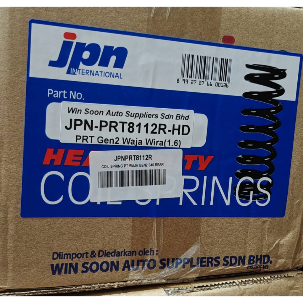 JPN INTERNATIONAL HEAVY DUTY COIL SPRING PROTON WAJA GEN2 WIRA 1.6 REAR ...