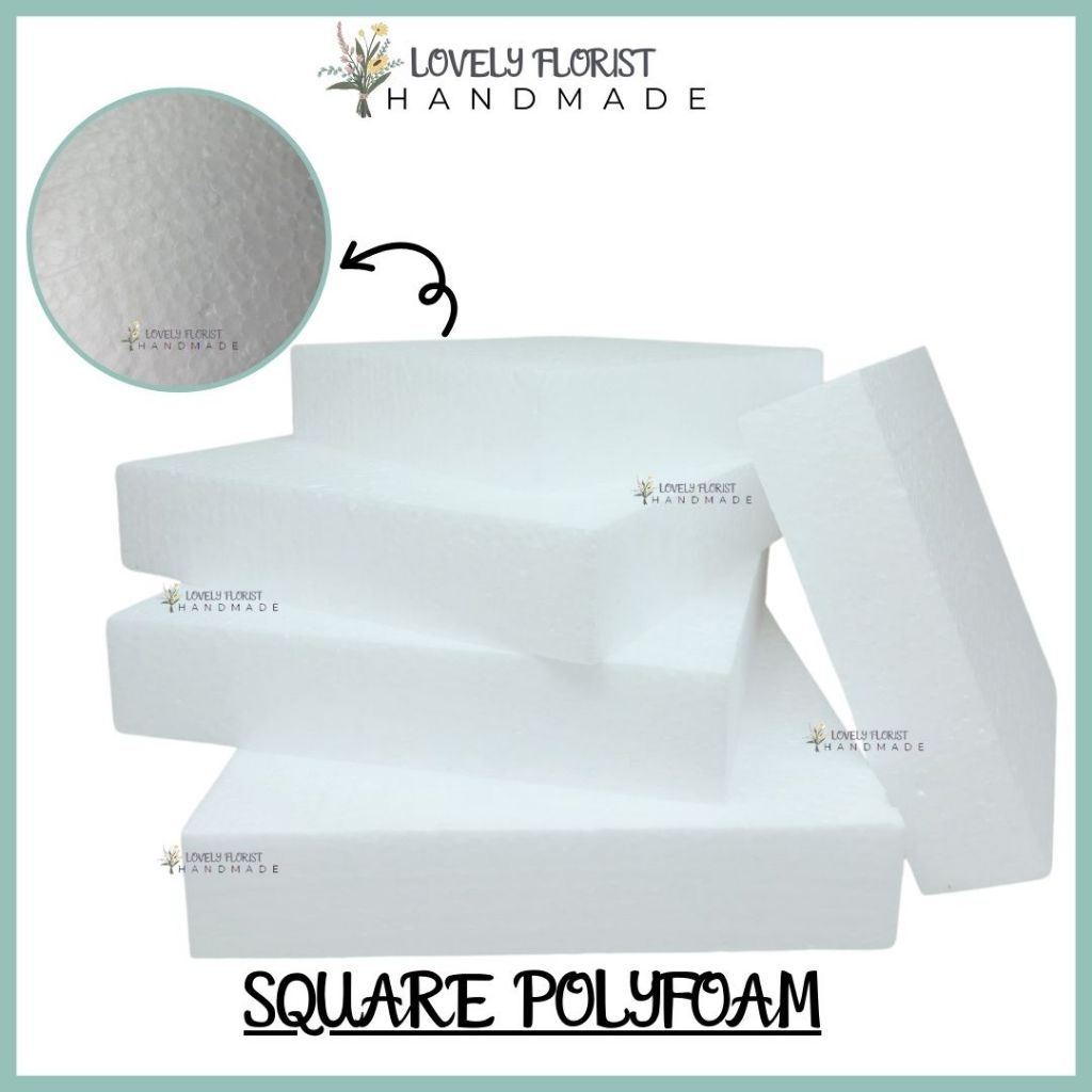 POLYFOAM POLIFOAM POLIFOM GABUS POLYSTRENE FORM TAPAK HANTARAN EMPAT SEGI PETAK SQUARE CUCUK ...