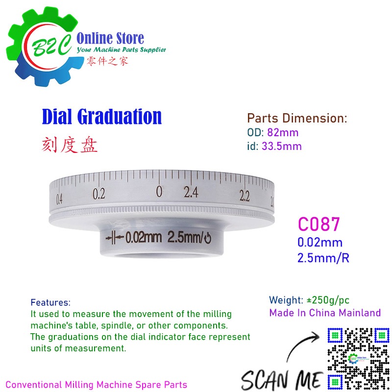 C068 C087 Dial Indicator Graduation Conventional NC CNC Milling Machine ...