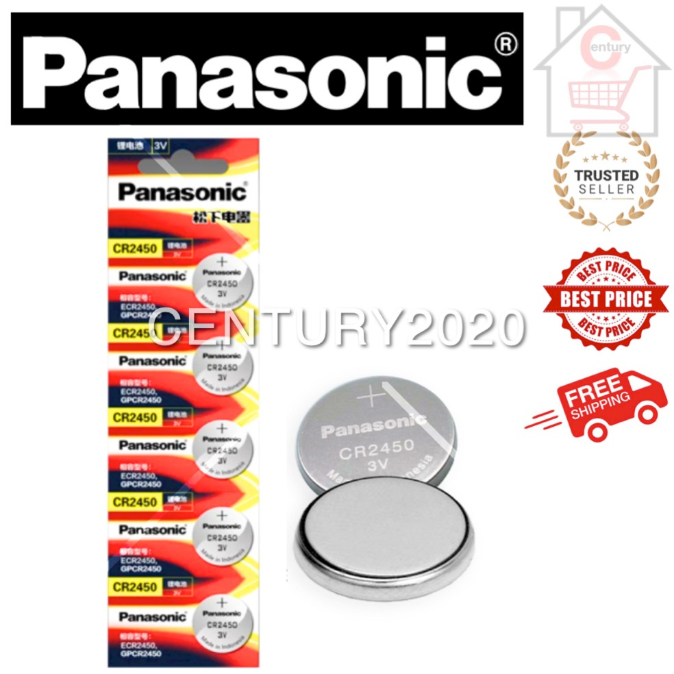 PANASONIC CR2450 Lithium Coin 3V Battery 5pcs/pack | Shopee Malaysia