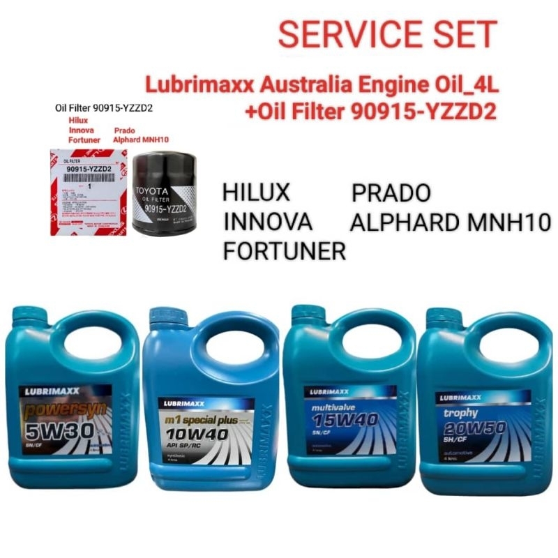 Toyota Hilux Innova Fortuner Prado Alphard MNH10 SERVICE Set _Lubrimaxx ...