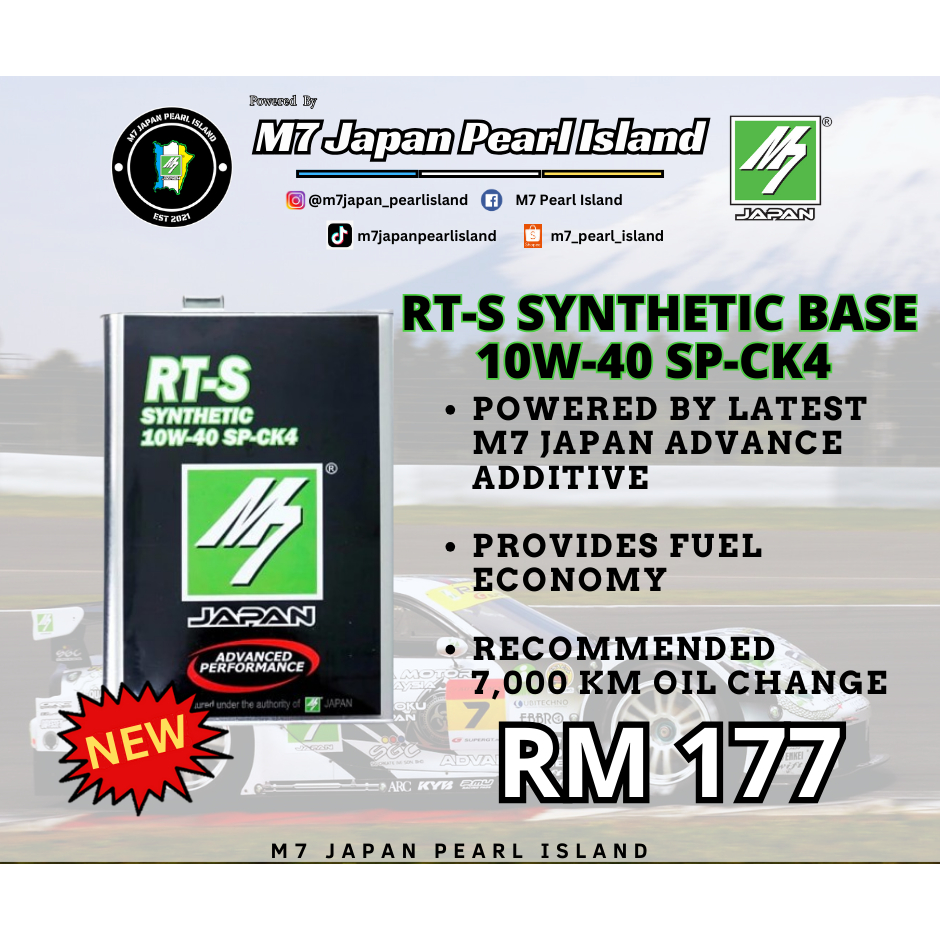 M7 JAPAN RT-S SYNTHETIC BASE 10W-40 SN CJ Engine Oil | Shopee Malaysia