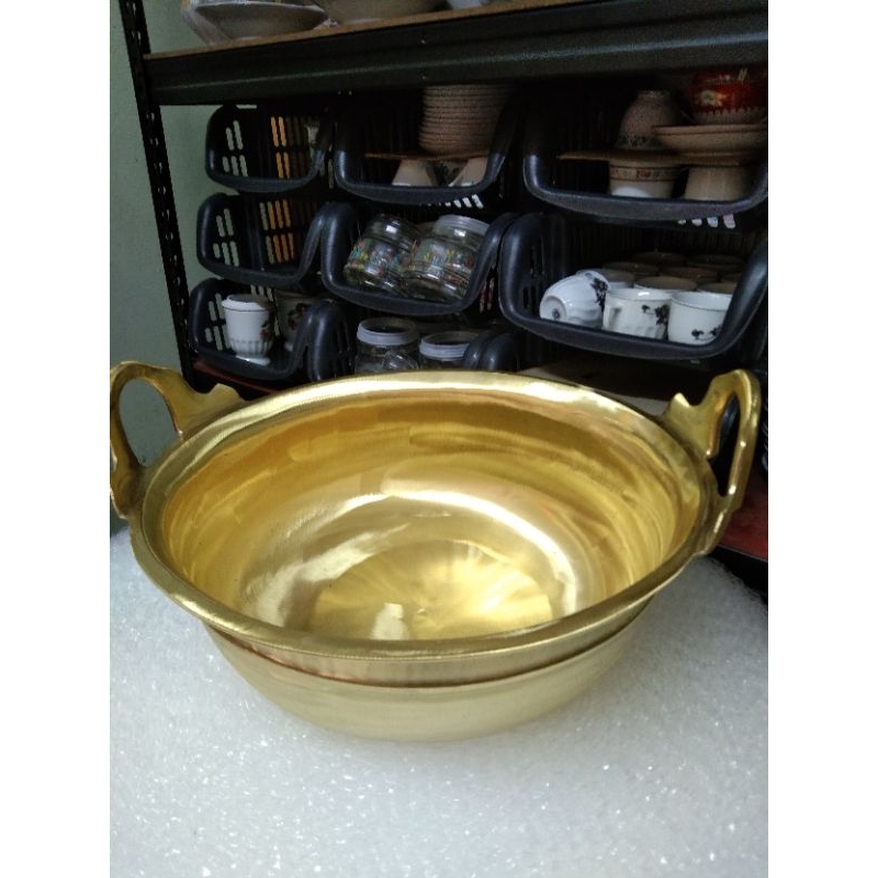 Periuk kuali belanga tembaga Terengganu brass pot 12 inci tebal dan ...