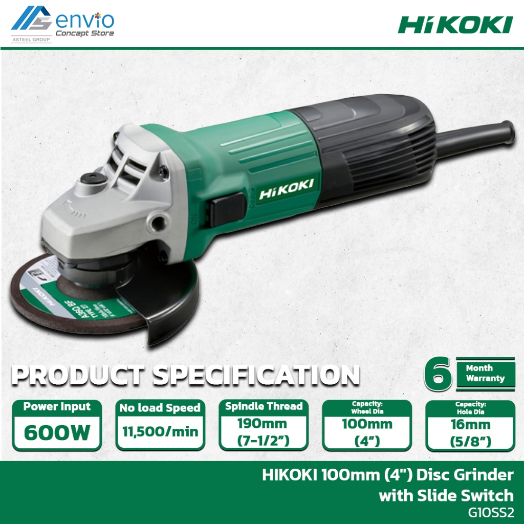 HIKOKI 100mm (4") Disc Grinder with Slide Switch G10SS2 | Shopee Malaysia