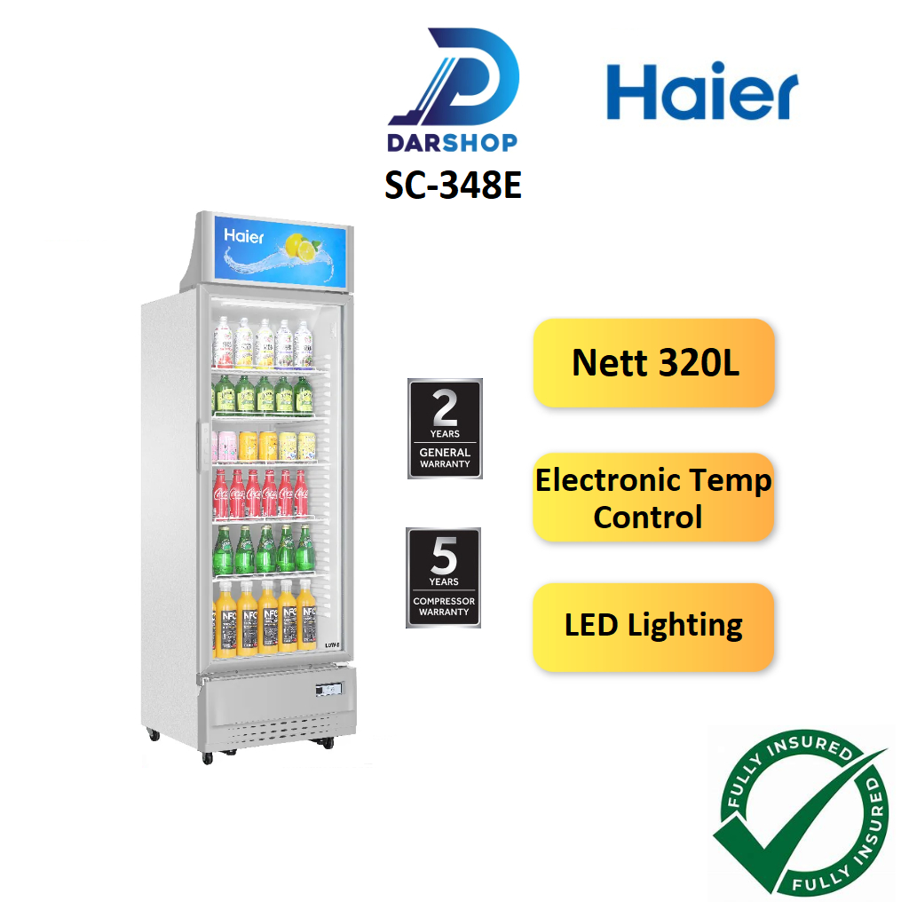 Haier 320L Nett Hollow Tempered Glass Showcase Chiller With Led Light ...