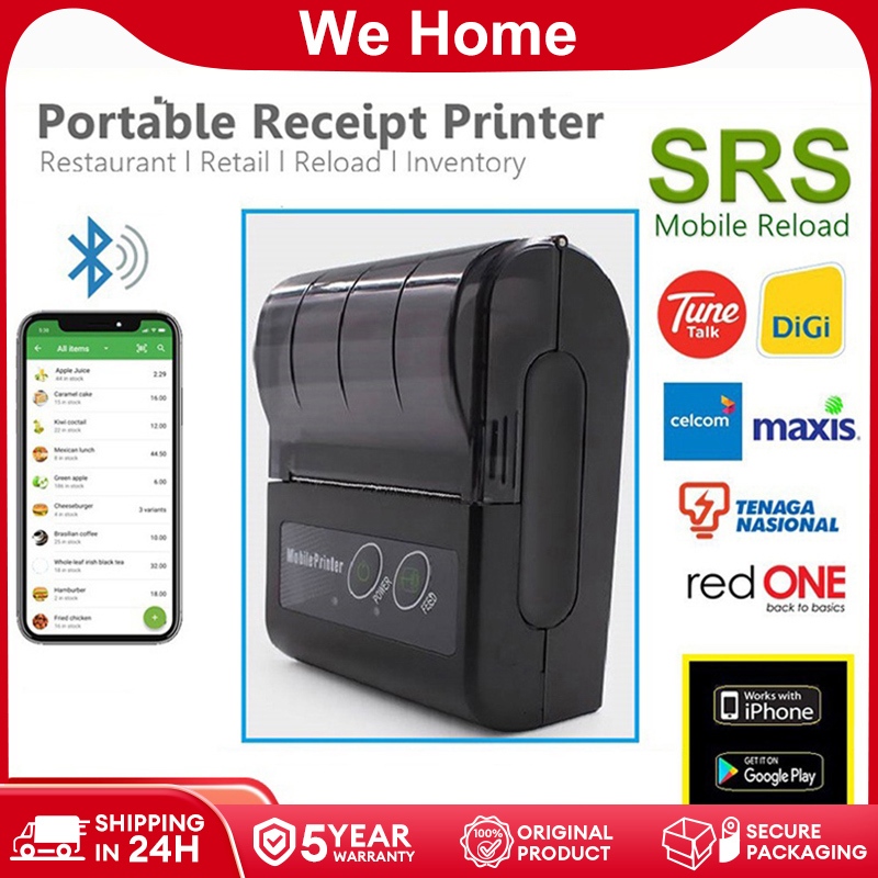 Bluetooth Mobile Thermal Receipt Printer 58mm Mini Printer SRS 69Topup ...