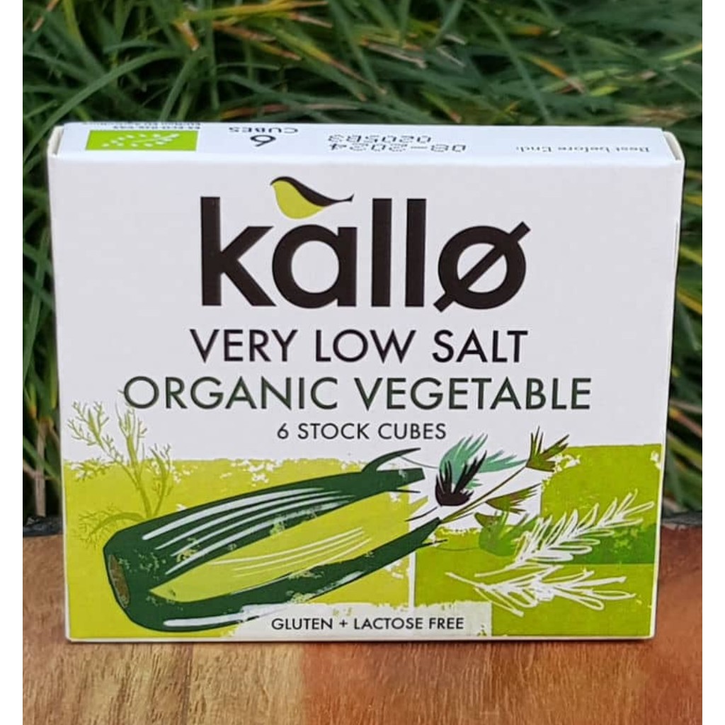 Kallo Very Low Salt Organic Vegetable 6 Stock Cubes, Gluten & Lactose ...