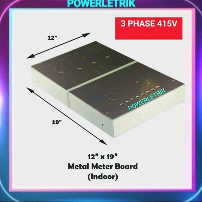 12"X19" 415V TNB KWH METER METAL BOARD (3 PHASE)GEB 12''X19'' Three ...