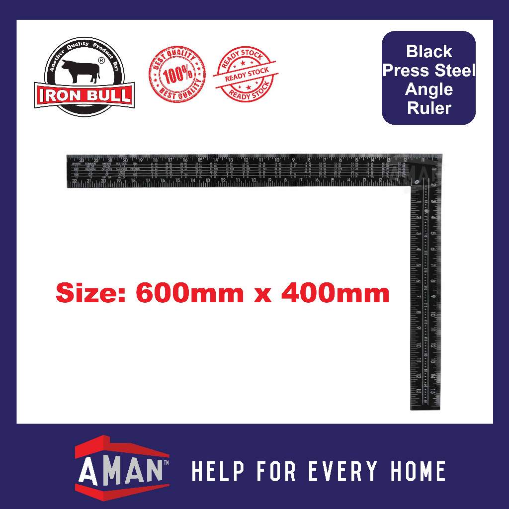 IRON BULL Black Press Steel Try Square L Square Angle Ruler L Ruler ...