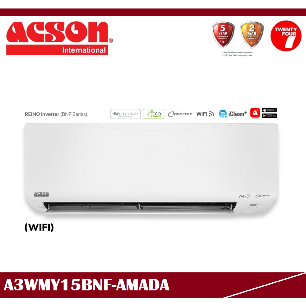[ Delivered by Seller ] ACSON 1.5HP REINO Inverter Air Conditioner / Aircond / Air Cond R32 WiFi ...