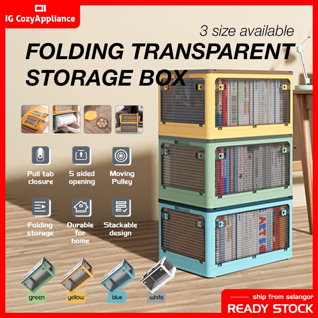 23L / 42L Storage Box Organizer Foldable Large Size 5 Door Storage Box ...