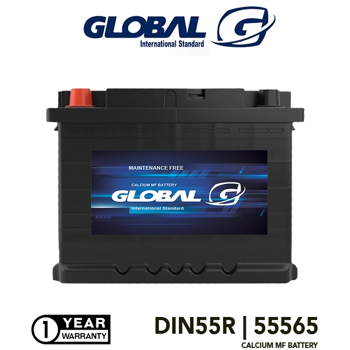 GLOBAL DIN55R-55565 Maintenance Free Battery Car Battery for Proton ...