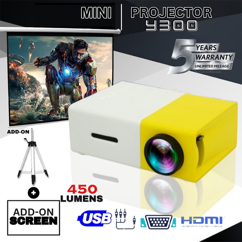 Projector Mini Portable Projector HD 1080P LED Home 3.5mm Audio Phone ...