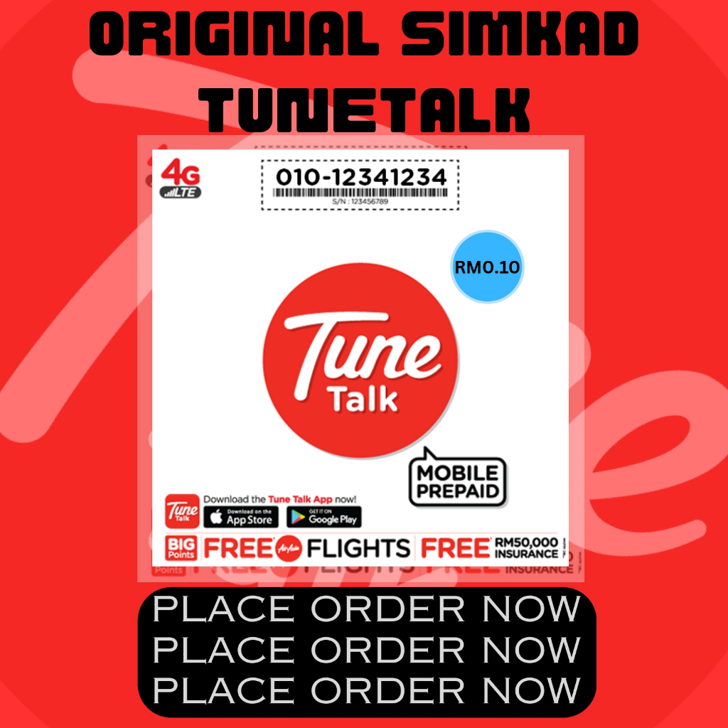 [PROMO RM0.10] Tunetalk Prepaid Sim Card Unlimited Internet Data + Call ...