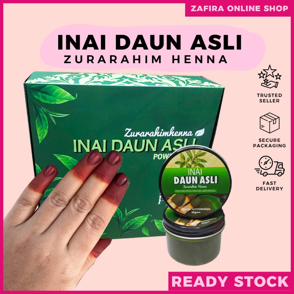 Inai Daun Asli Tahan Lama Zurarahim Henna | Shopee Malaysia