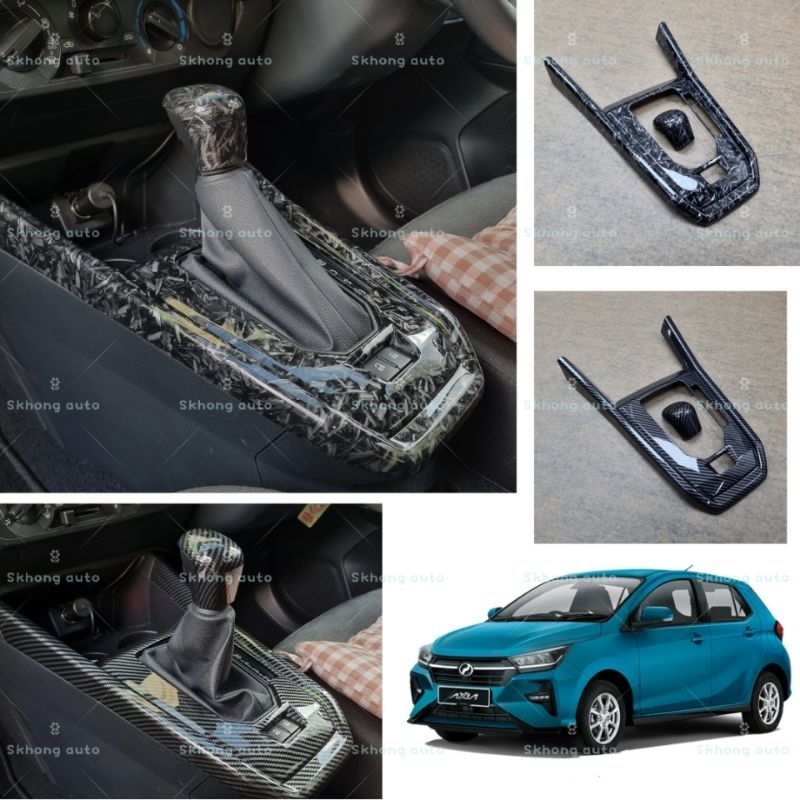 perodua axia 2023 carbon fiber gear shift panel frame cover garnish ...