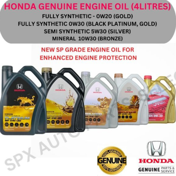 HONDA GENUINE ENGINE OIL FULLY SYNTHETIC (0W20, 0W30) / SEMI SYNTHETIC ...