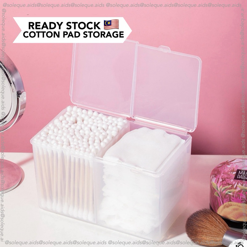 COTTON PAD STORAGE BOX COTTON BUD STORAGE BOX PARTITION WATERPROOF BOX ...