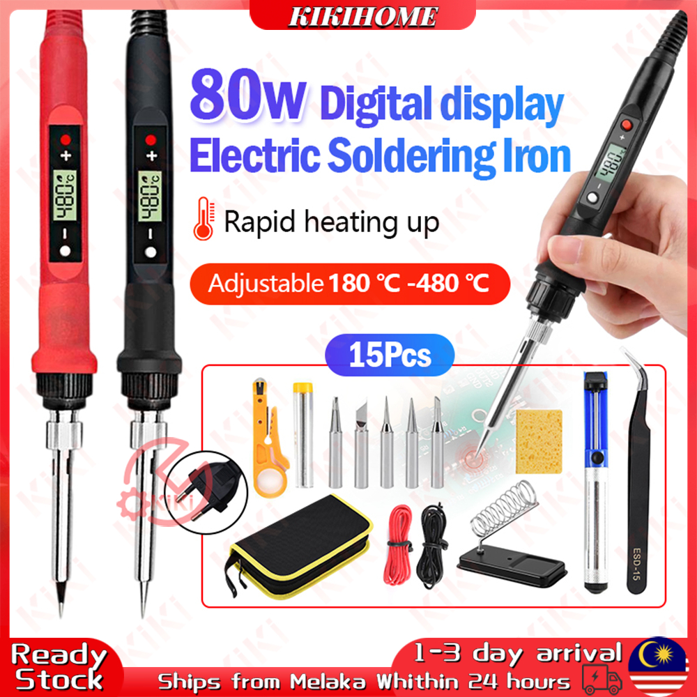 15-in-1 Soldering Iron Set Electric Solder Iron Set Display Temperature Adjustable Electric ...