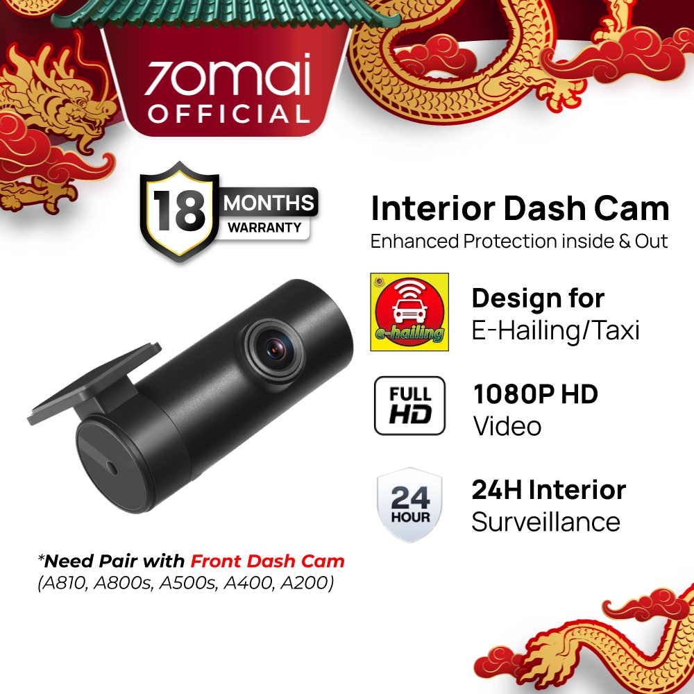 70mai Grab Driver Interior Dash Cam FC02 Car Camera Recorder 1080P Full ...