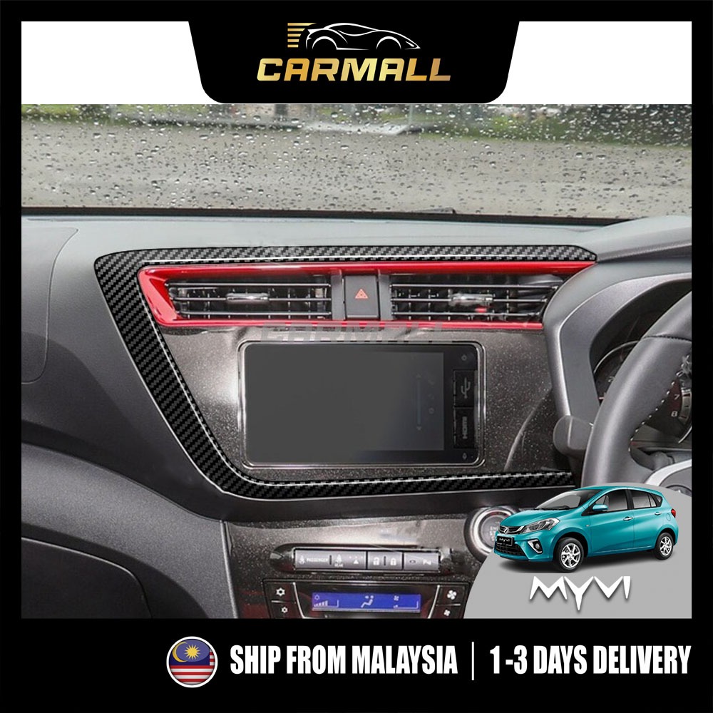 Perodua Myvi 2018-2023 Carbon Fiber Dashboard Frame Cover Garnish ...