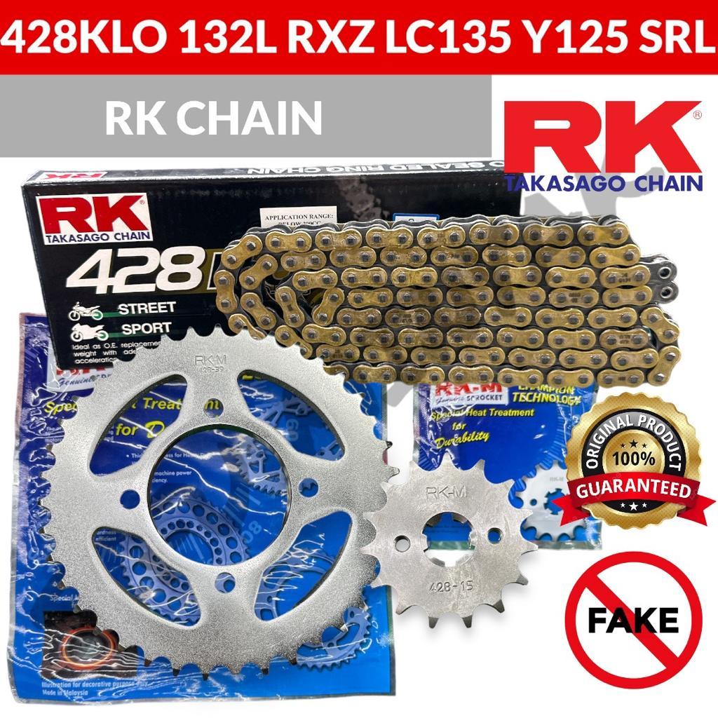 ORIGINAL RKM 415 428 SPROCKET SET CHAIN GOLD O RING 132L LC135 Y125Z Y110 Y100 RXZ SRL RANTAI ...