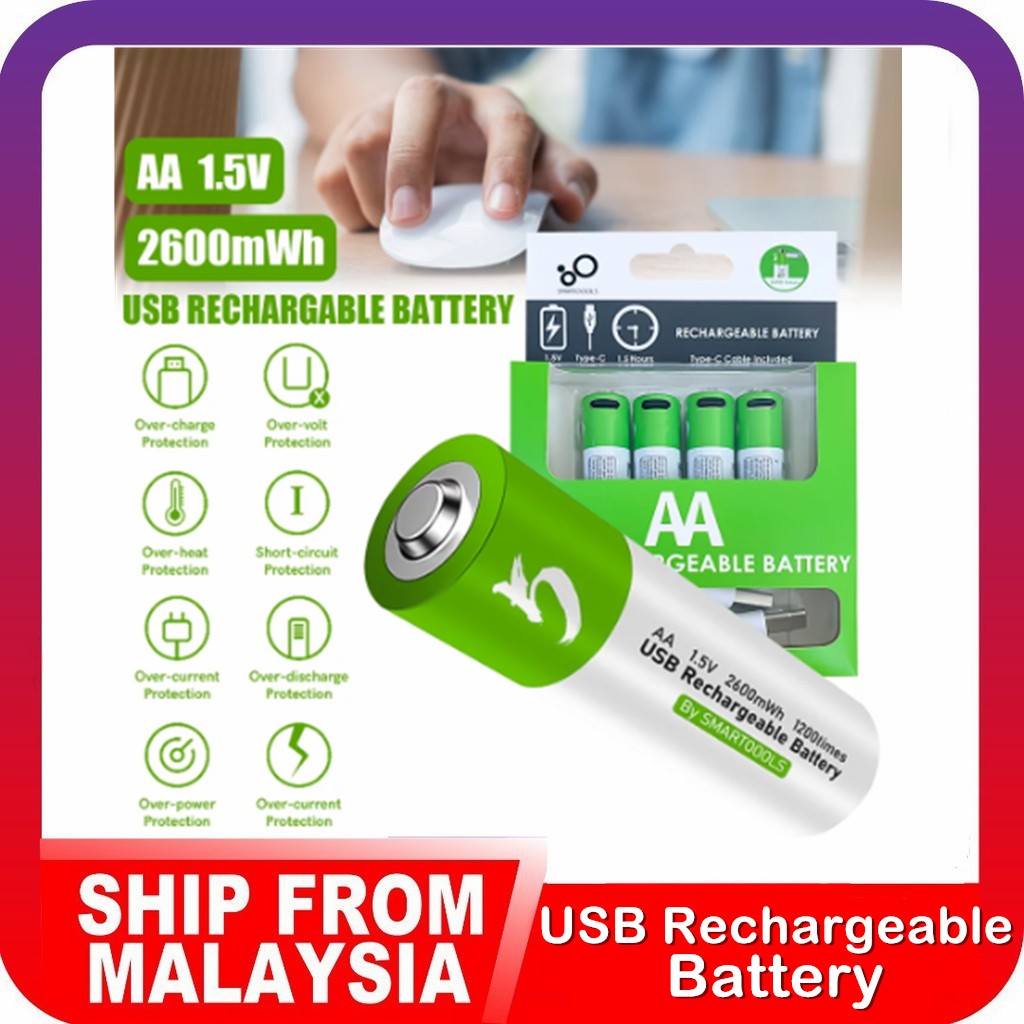 NEW STOCK - USB Rechargeable AA & AAA Battery 1.5V USB Charger ...