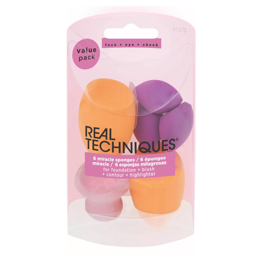 Real Techniques 6pcs Miracle Complexion Sponges Foundation Mini Makeup ...