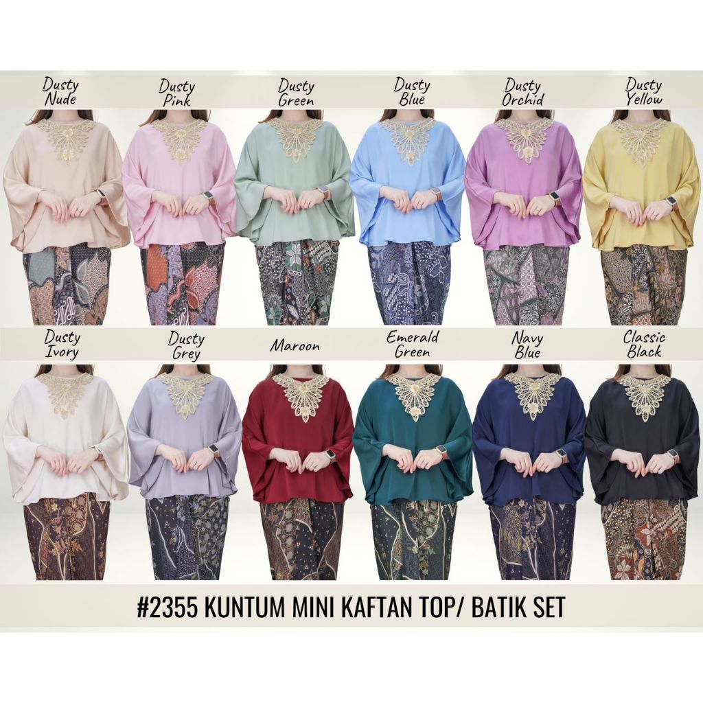 Koleksi Raya 2024 Terbaru KUNTUM MINI KAFTAN TOP/ BATIK INSTANT PARIO SET | Shopee Malaysia