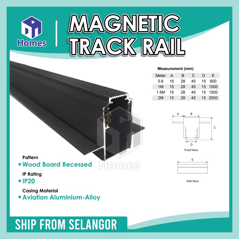 Homes Magnetic Track Rail 48v Wood Board/Plaster Ceiling Recessed or ...