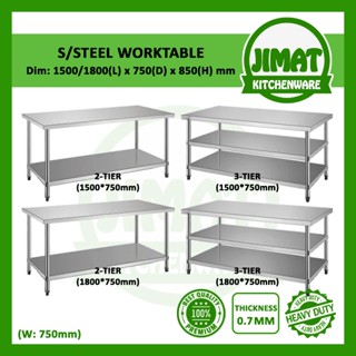 150CM(5FT)/180CM(6FT) X 60CM(2FT)/75CM(2.5FT) Stainless Steel Kitchen ...