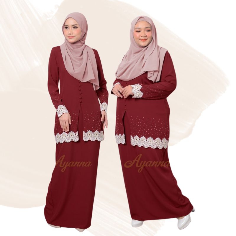 MAROON PLUS SIZE KURUNG / READY STOCK / BAJU KURUNG MAROON / BAJU ...