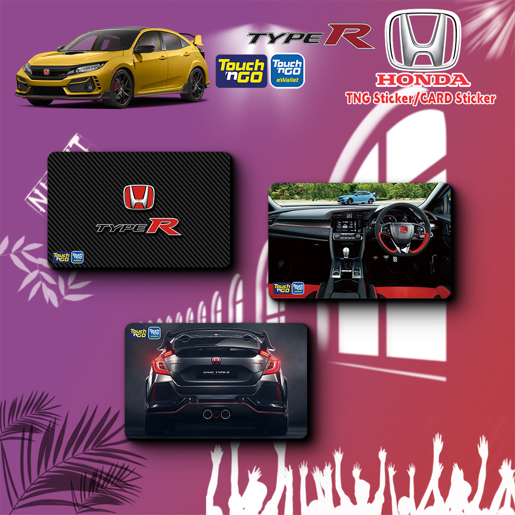 Honda Type R Car TNG Sticker - Tng Touch N Go Sticker/Bank Card Sticker ...