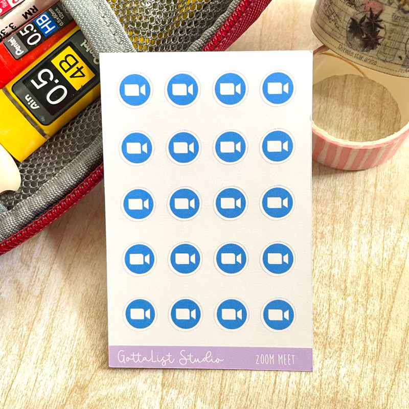 Zoom Meeting Tiny Icon Planner Stickers for Calendar, Agenda book ...