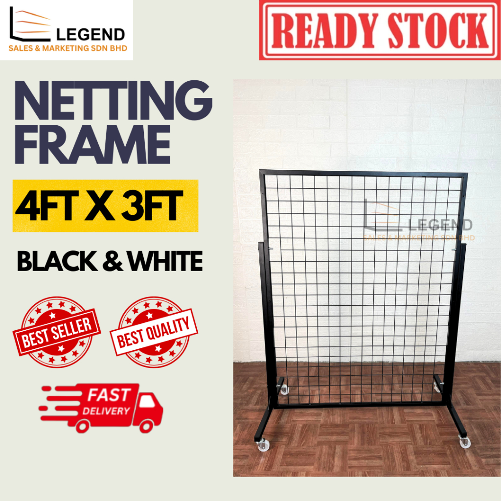NETTING FRAME 4ft X 3ft WIRE MASH NETTING DISPLAY /WALL NETTING ...